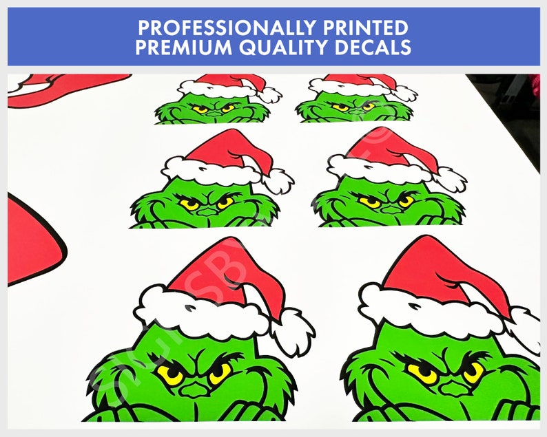 The Grinch Color Christmas Vinyl Car Window Decal - Humorous Festive ...