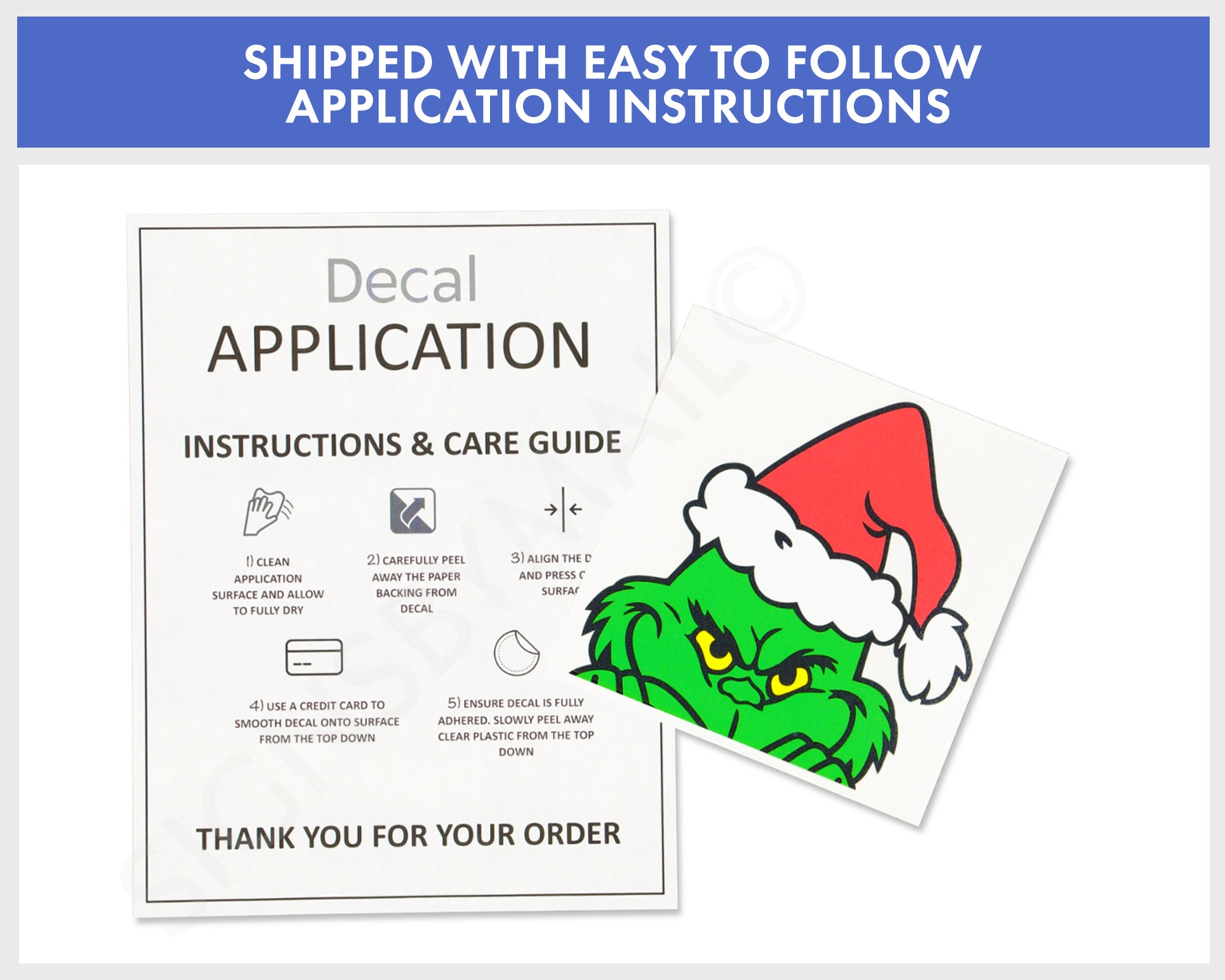 The Grinch Color Christmas Vinyl Car Window Decal - Humorous Festive ...