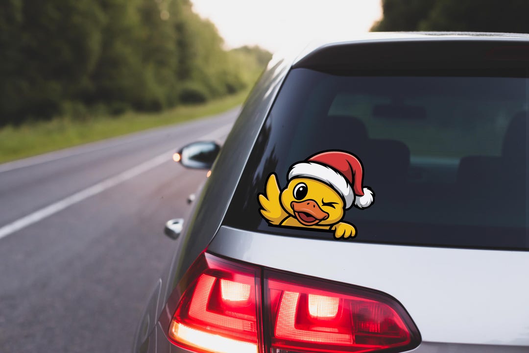 Jeep Duck Christmas Window Peeker Decal – Festive Holiday Car Vinyl ...