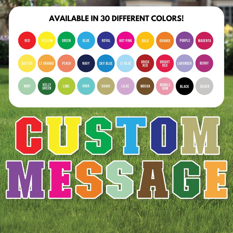 Varsity Yard Letters - Letter Cutouts, Letters for Yard, Custom Message ...