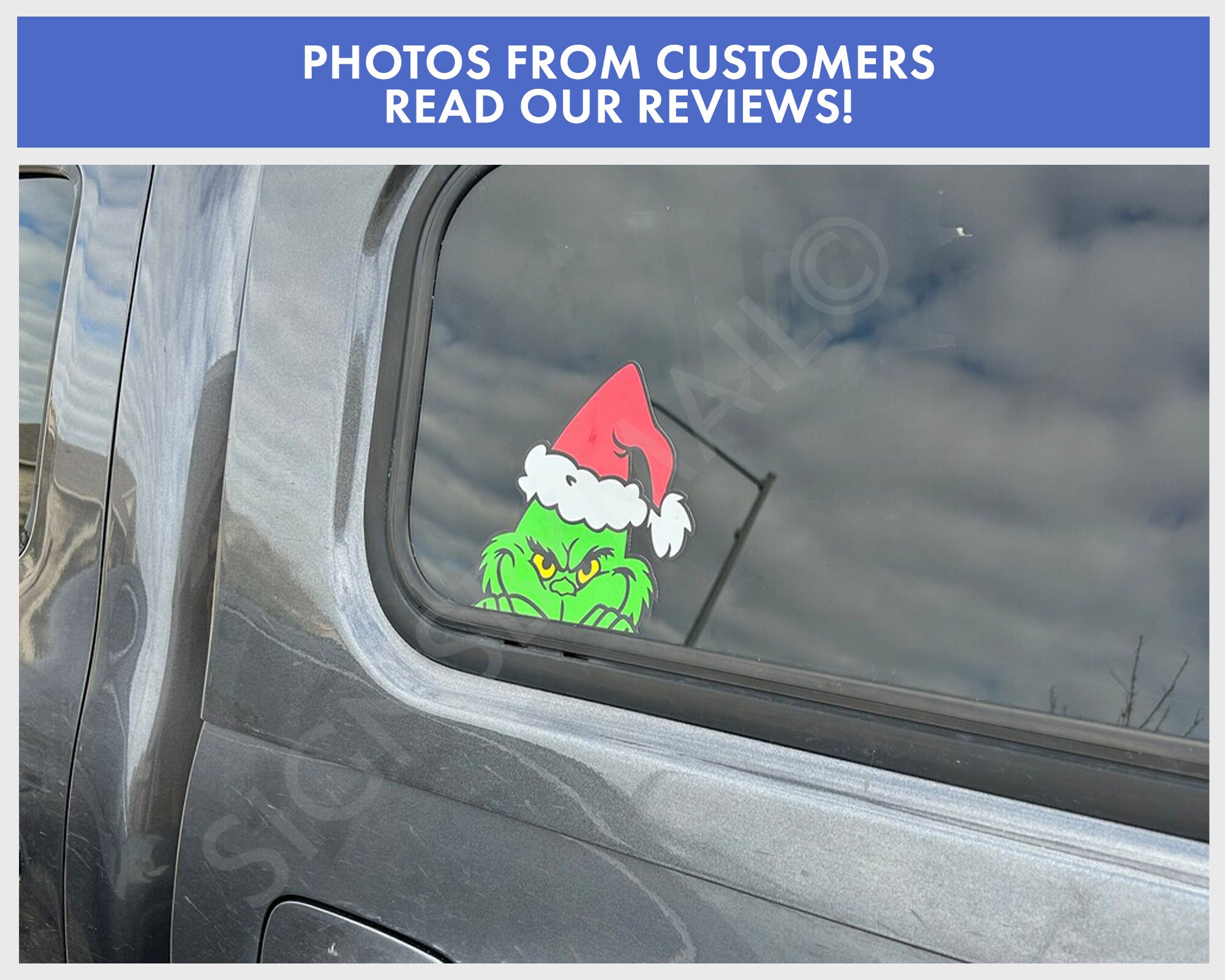 The Grinch Color Christmas Vinyl Car Window Decal - Humorous Festive ...