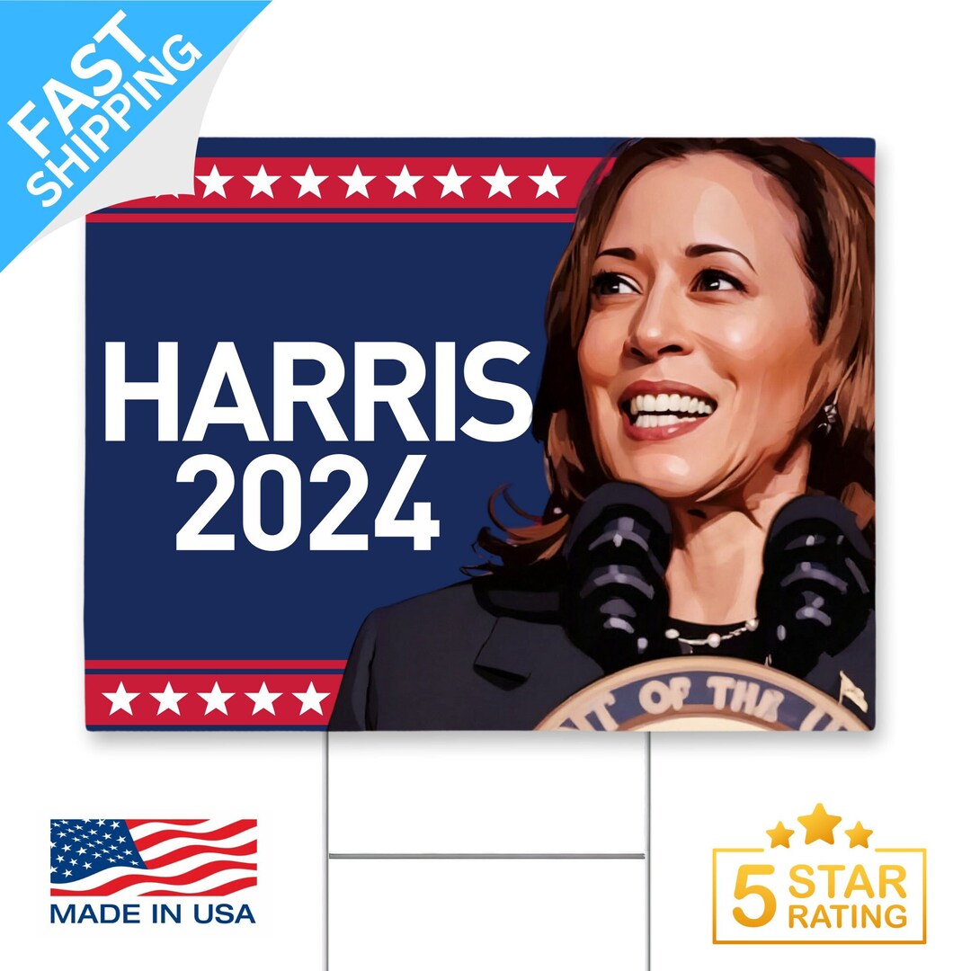 Harris 2024 Yard Sign Kamala Harris for President Bold Political Lawn ...