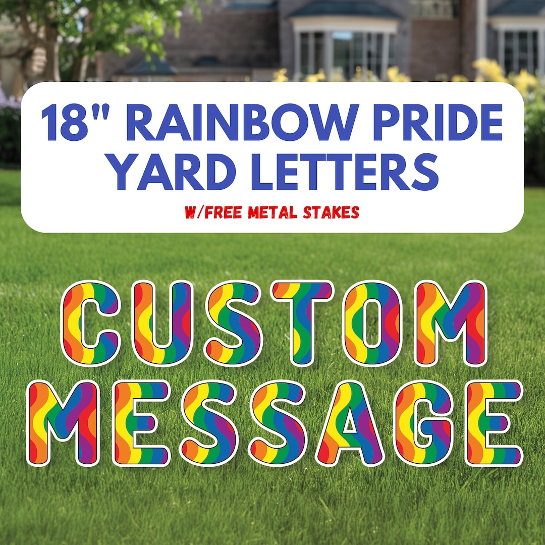 Rainbow Pride Yard Letters - 18" Letter Cutouts, Letters for Yard ...