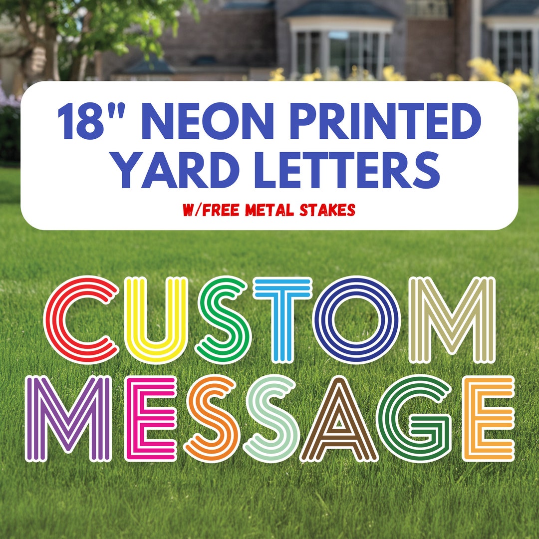 Neon Light Style Yard Letters - Letter Cutouts, Letters for Yard ...