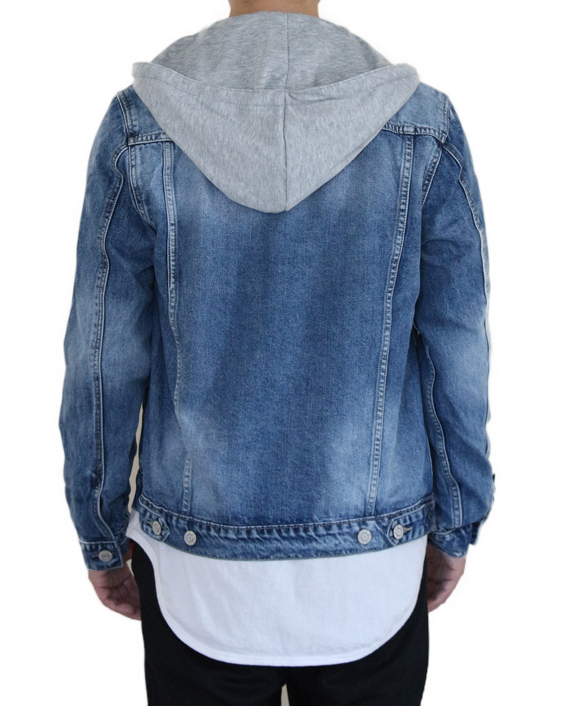 Men's Distressed Denim Hoodie Jacket - Etsy