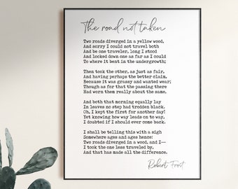 The Road Not Taken Robert Frost Poem the Road Not Taken - Etsy