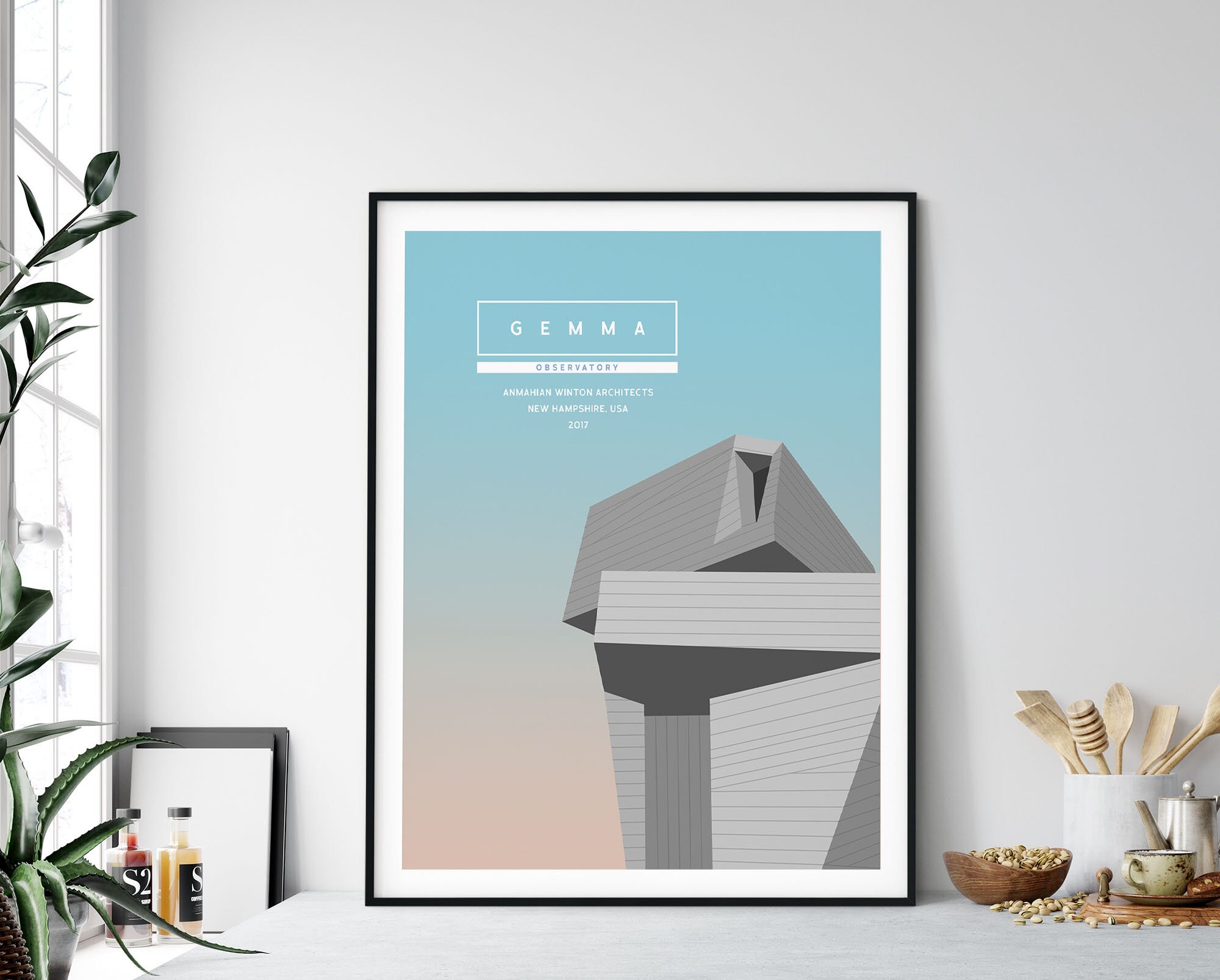 Gemma Observatory Art Print, Modern Architecture, Telescope Graphic - Etsy