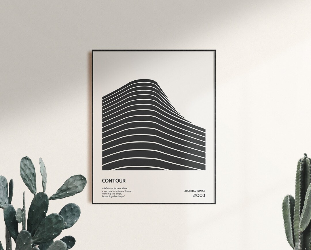 Contour, Modernist, Mid Century, Architecture, Building Illustration ...