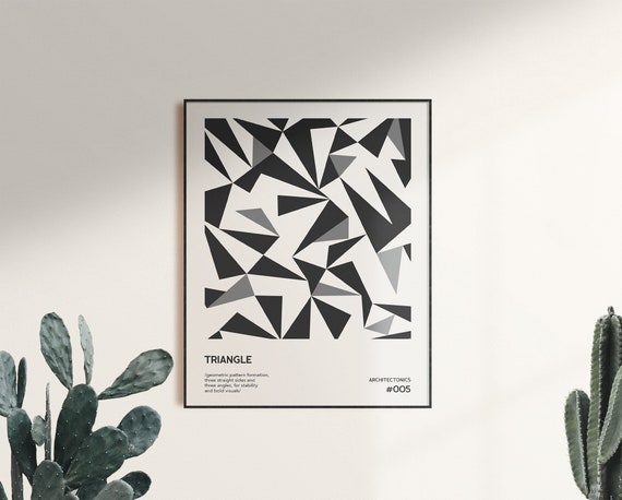 Triangle Art Print Architecture Poster Bauhaus Poster Less - Etsy