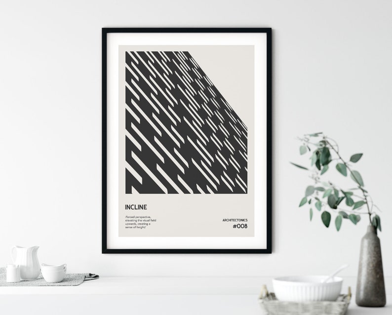 Incline Art Print, Minimalist Line Art, Scandinavian Modern Decor - Etsy