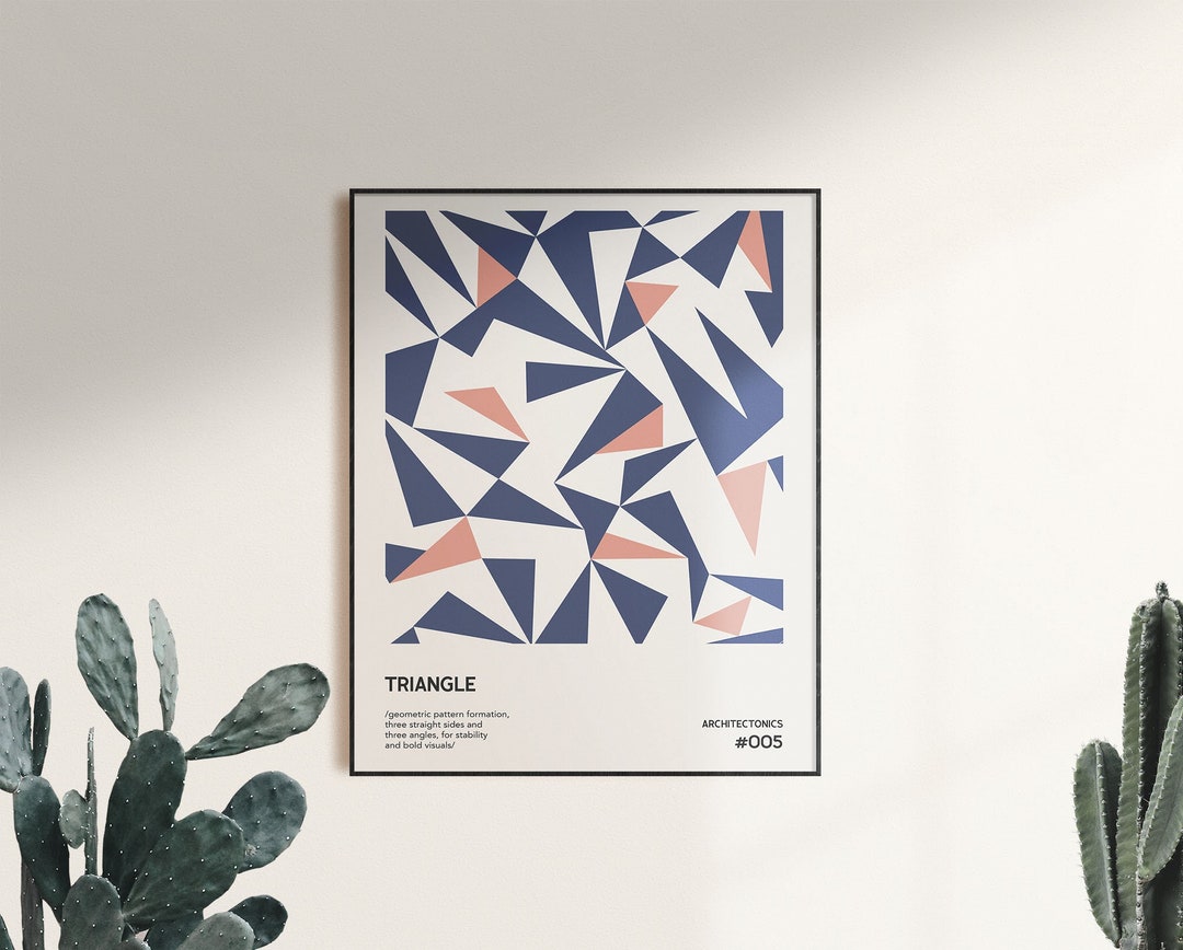 Triangle, Art Print, Architecture Poster, Bauhaus Poster, Boho Abstract ...