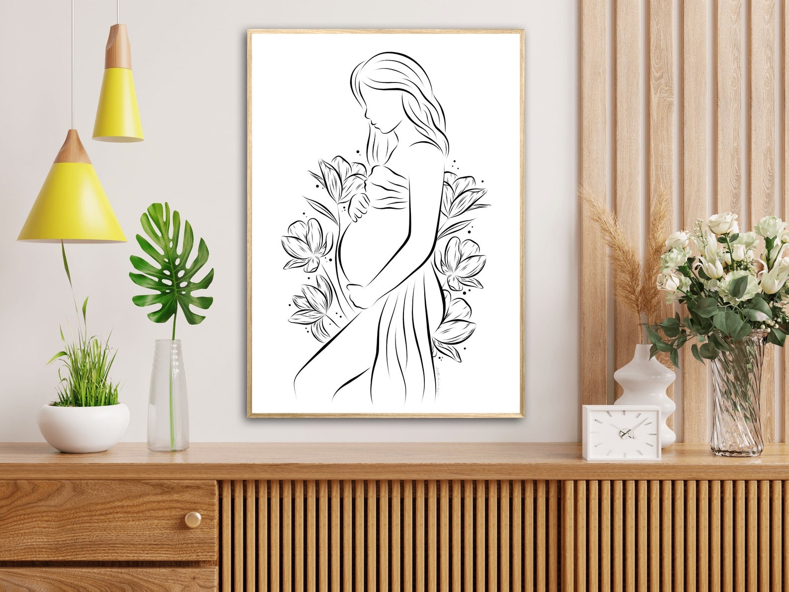 Pregnant Woman Line Art | Line Drawing | Maternity | PNG SVG Cricut ...