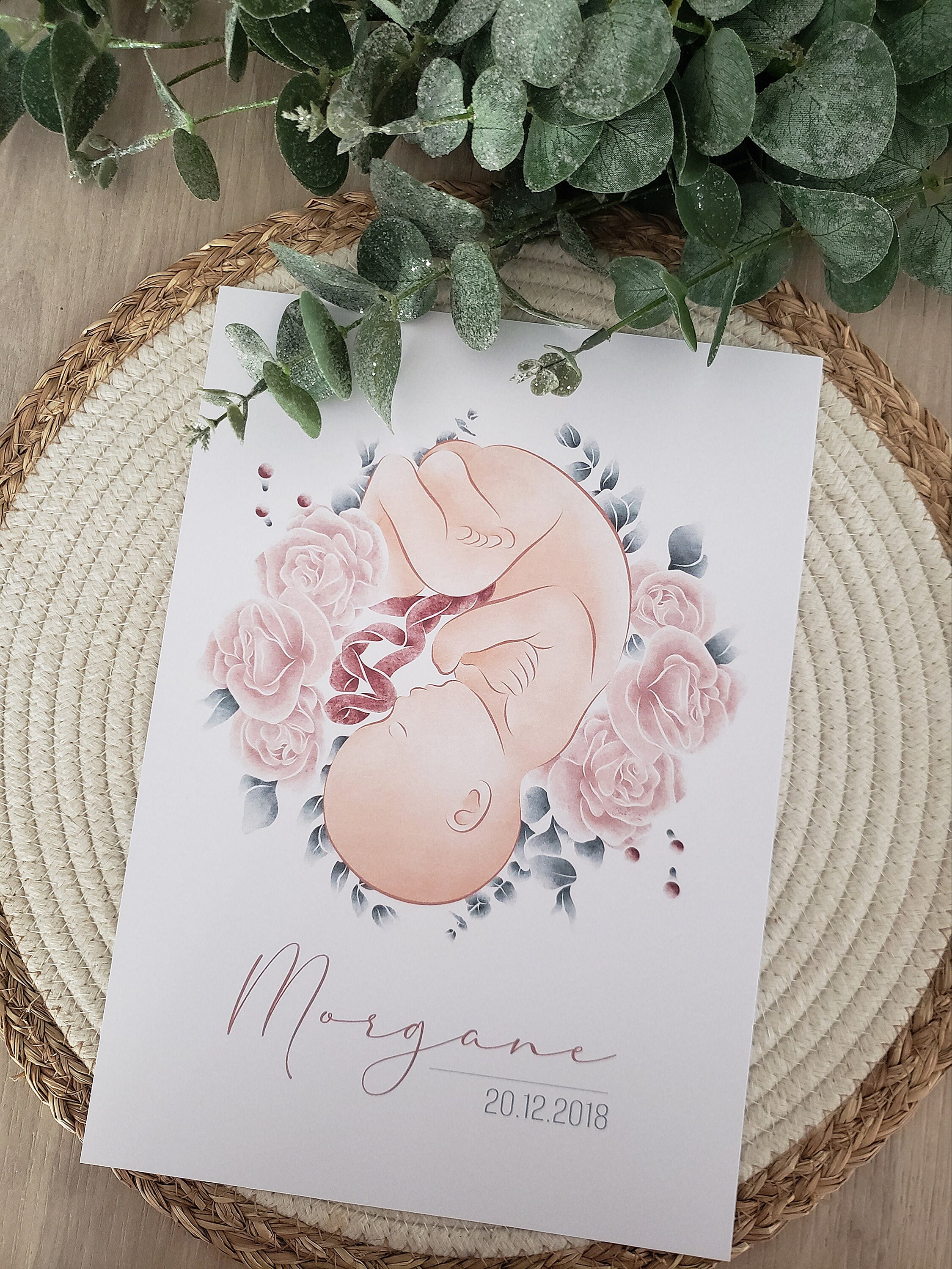 Illustration Fetus in Utero Transparent PNG Digital Download PRINT Baby ...