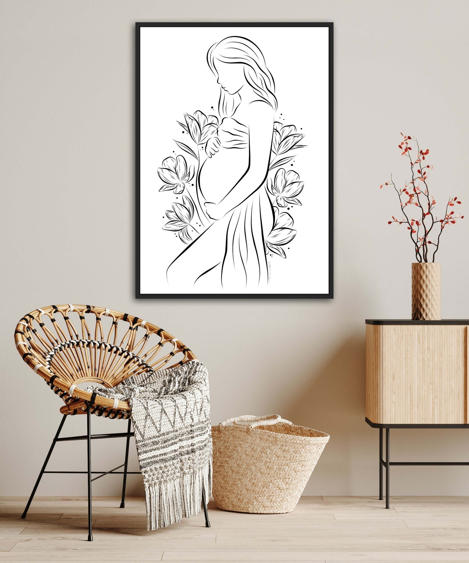 Pregnant Woman Line Art | Line Drawing | Maternity | PNG SVG Cricut ...