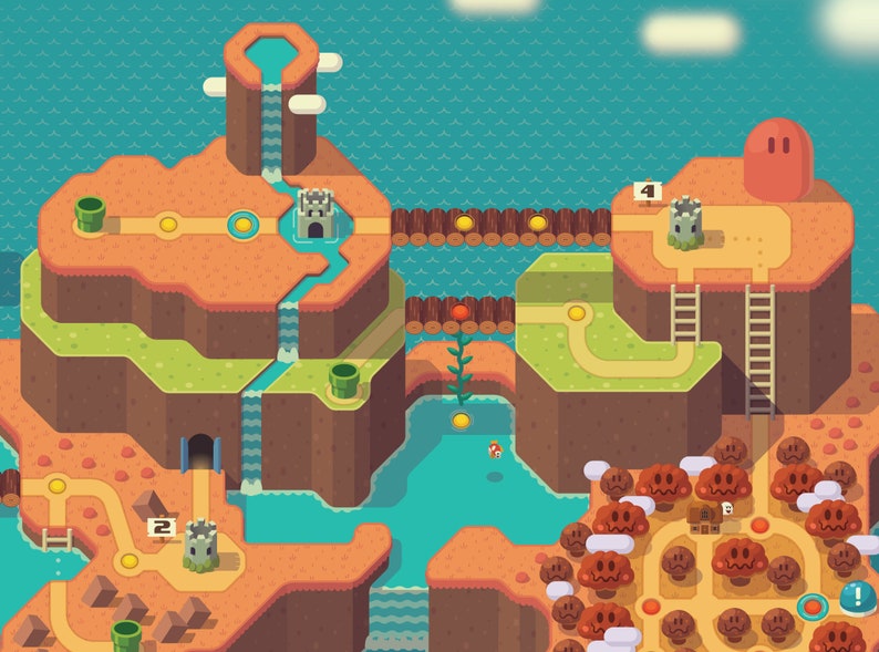 Super Mario World Map (autumn Variant) - Etsy