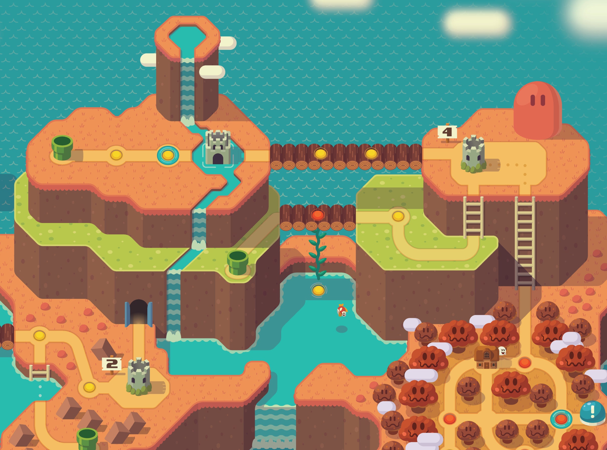 Super Mario World Map (autumn Variant) - Etsy