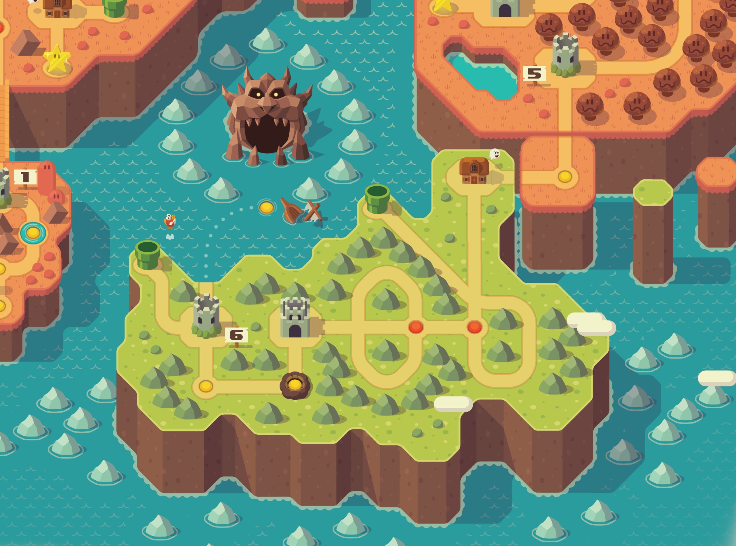 Super Mario World Map (autumn Variant) - Etsy