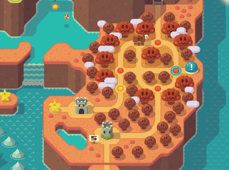 Super Mario World Map autumn Variant - Etsy