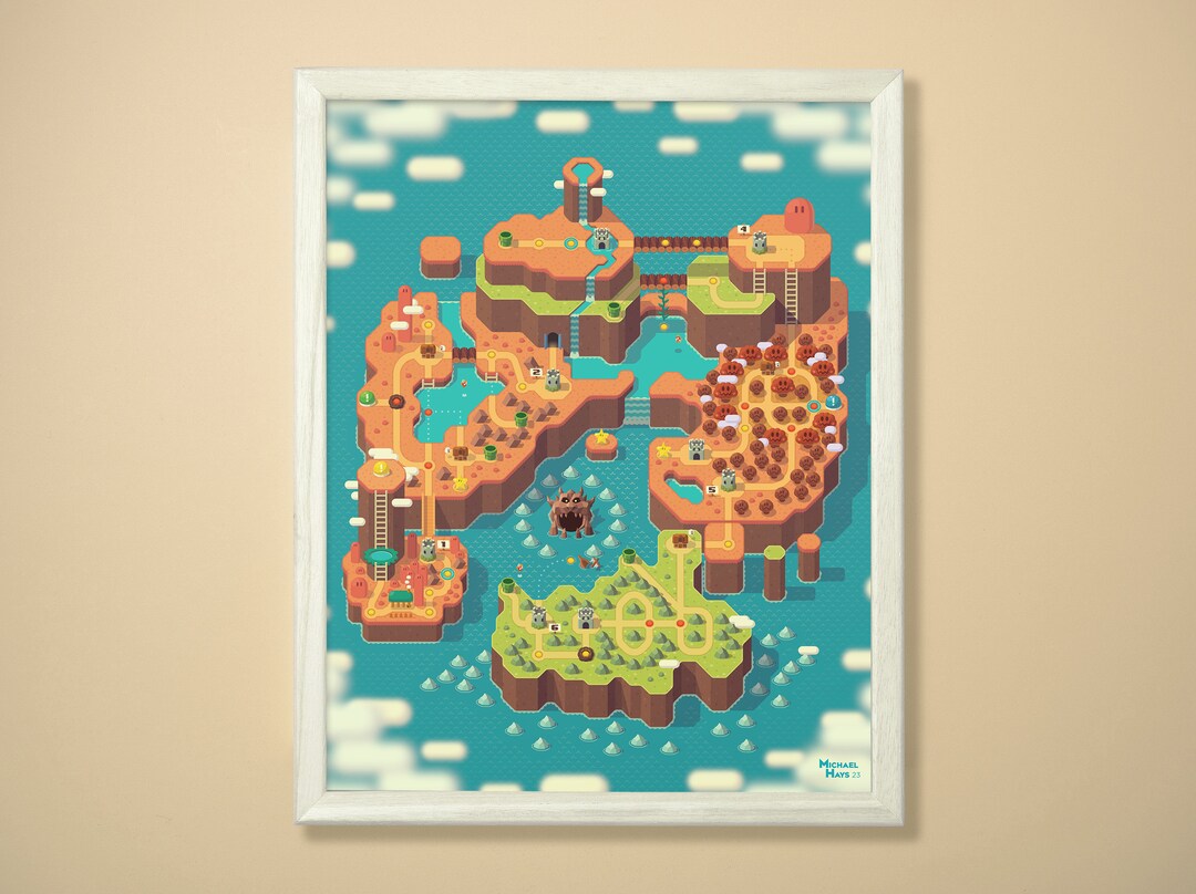 Super Mario World Map (autumn Variant) - Etsy