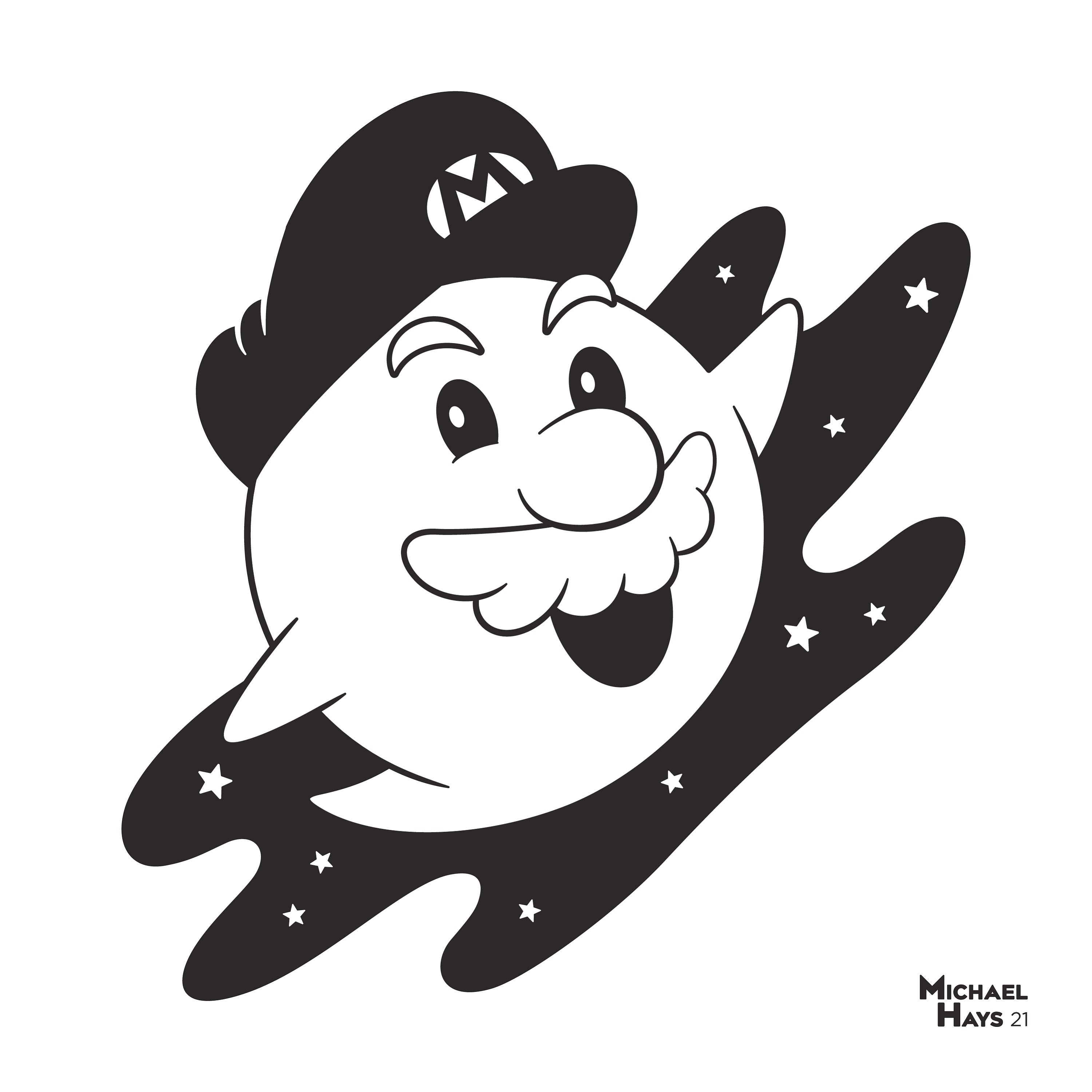 Boo Mario Art Print - Etsy