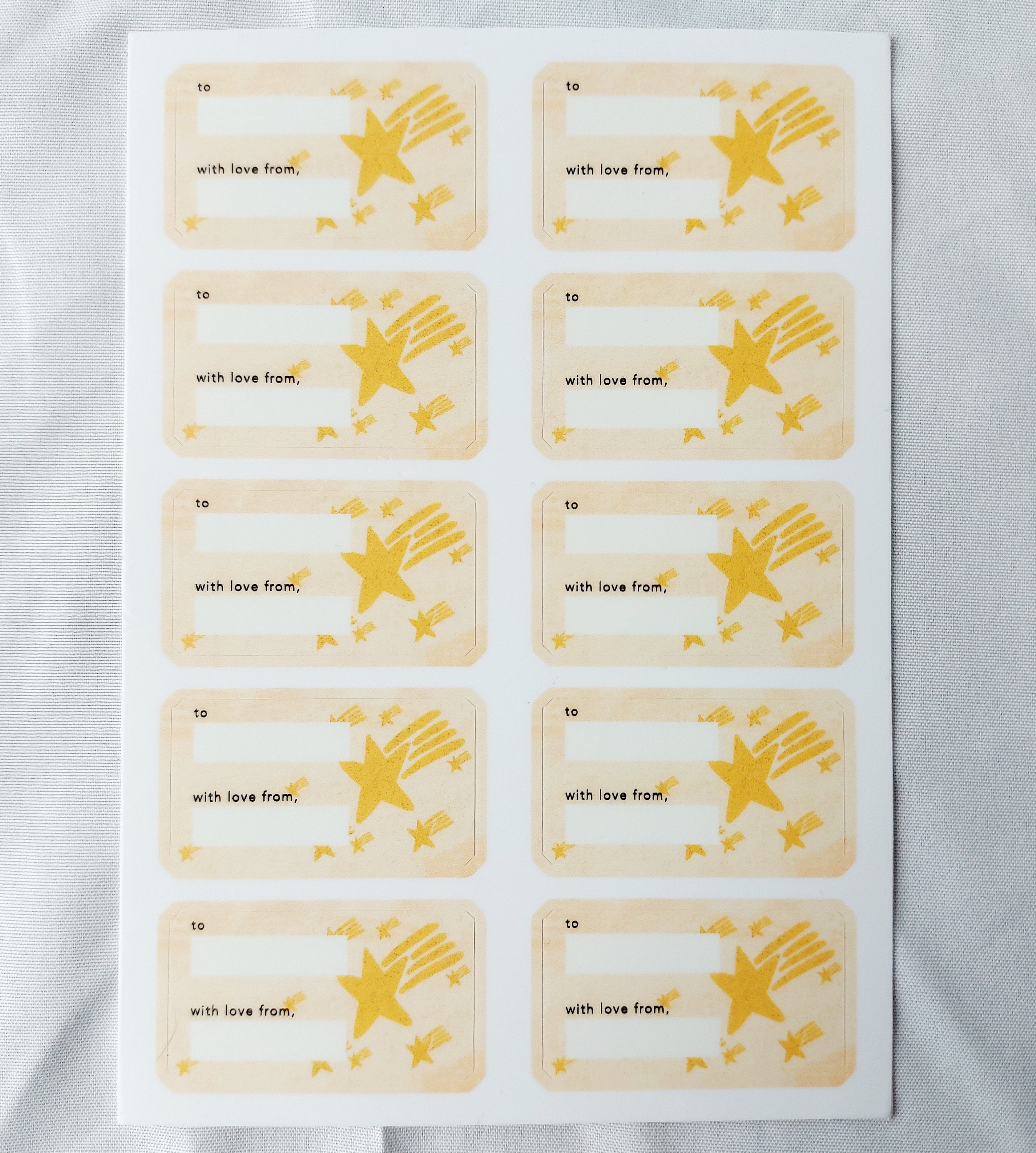 Shooting Star Holiday Sticker Gift Tag 2 Sheets to With - Etsy