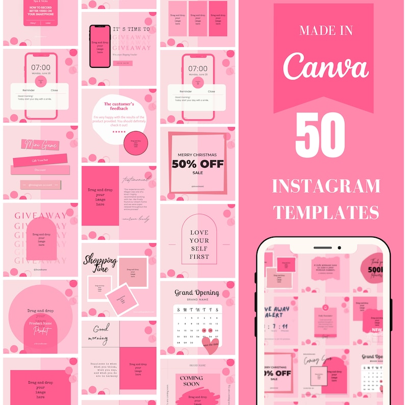 50 Instagram Templates for Instagram Posts and Instagram Stories ...