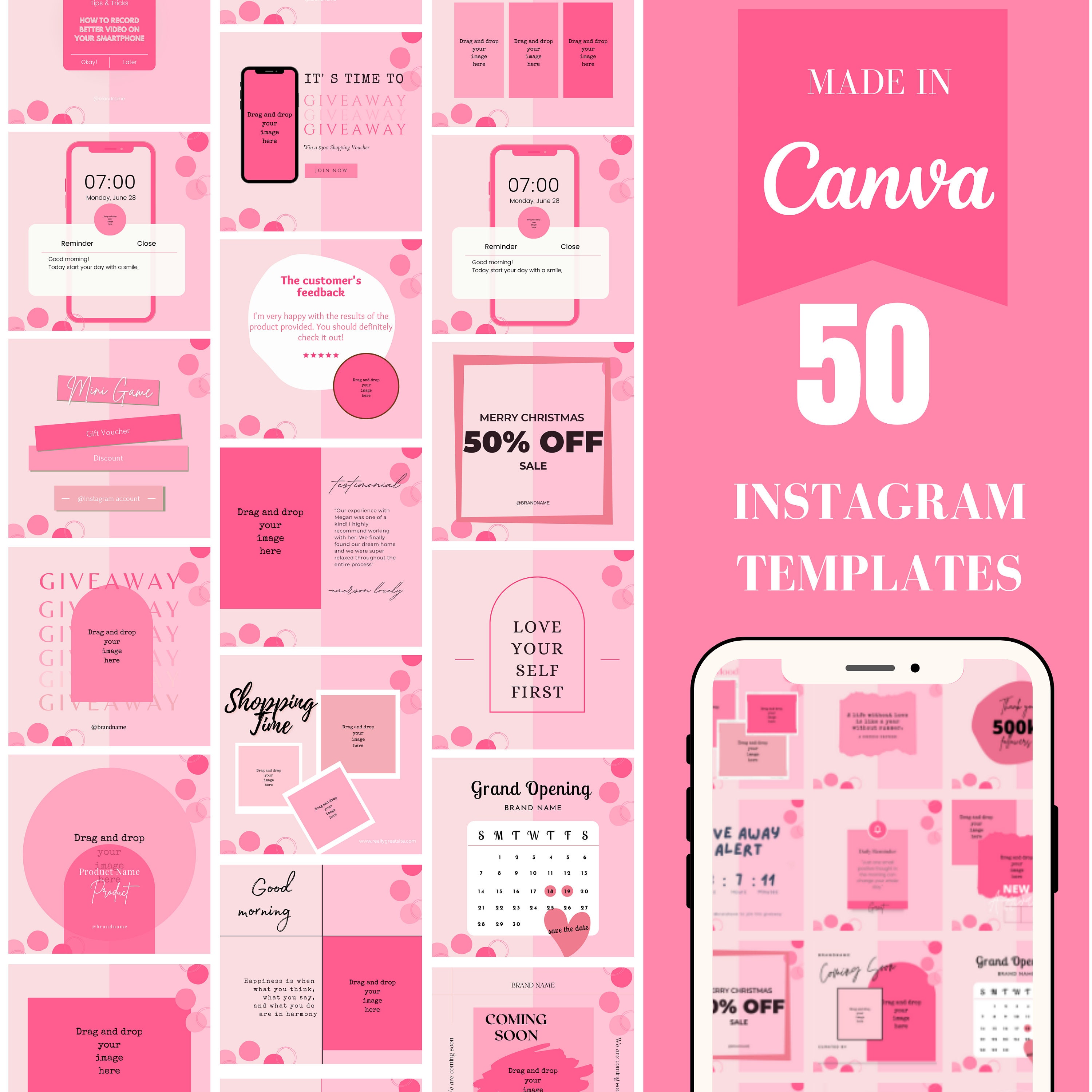 50 Instagram Templates for Instagram Posts and Instagram Stories ...