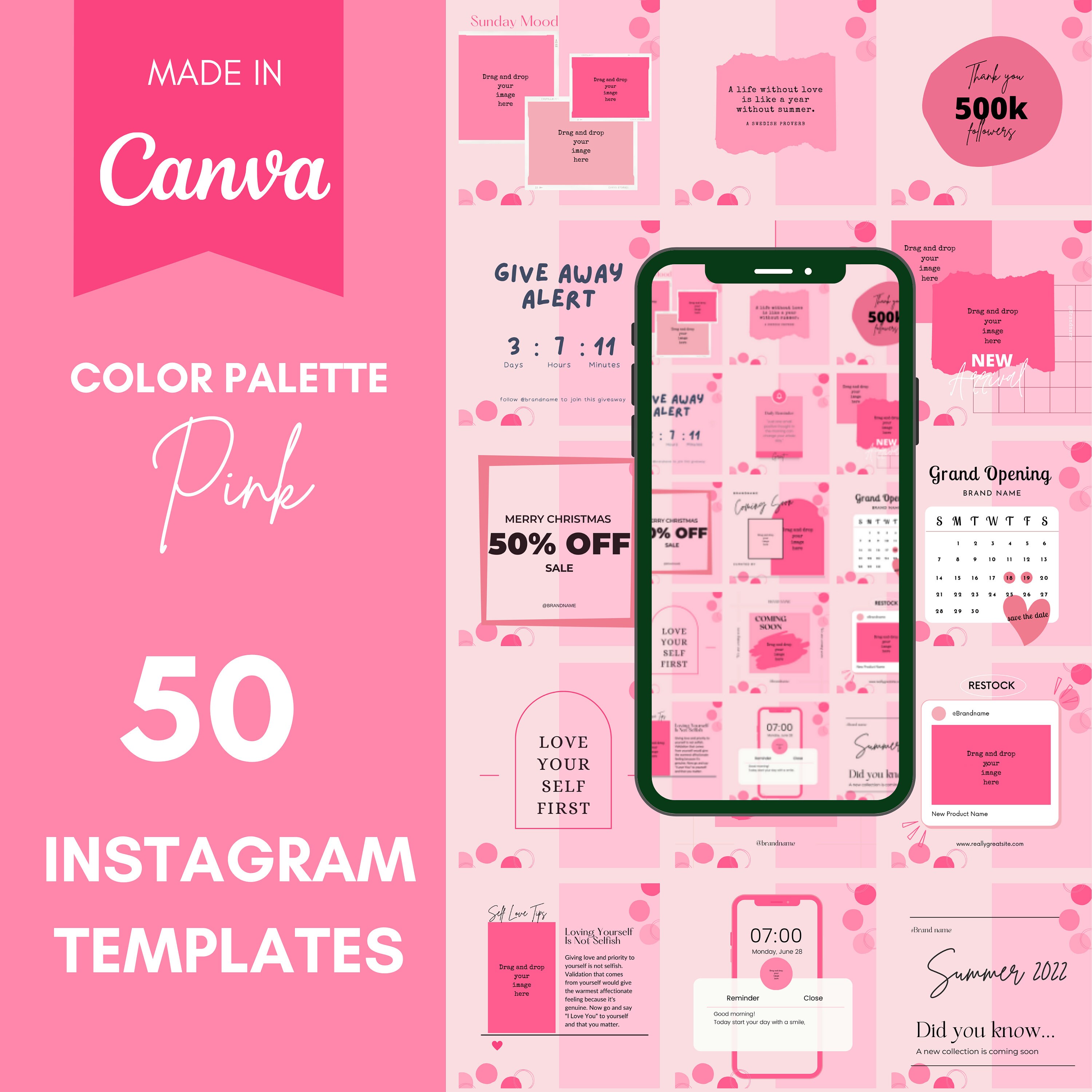 50 Instagram Templates for Instagram Posts and Instagram Stories ...