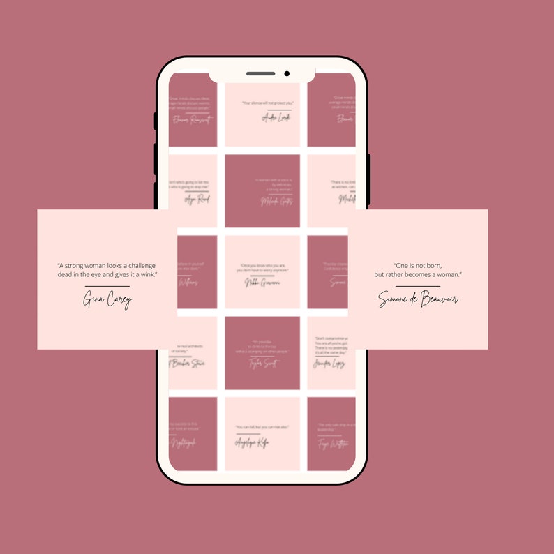 50 Inspirational Quotes for Women, Instagram Post Templates (editable ...