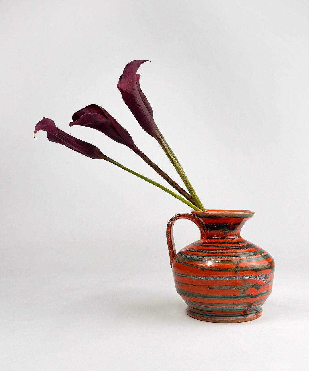 Vintage Ceramic Italian Pitcher Vase - Etsy
