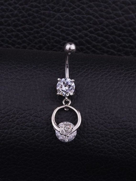 Water Drop Hip Hop Belly Studs & Belly Bar Platinum Plated - Etsy