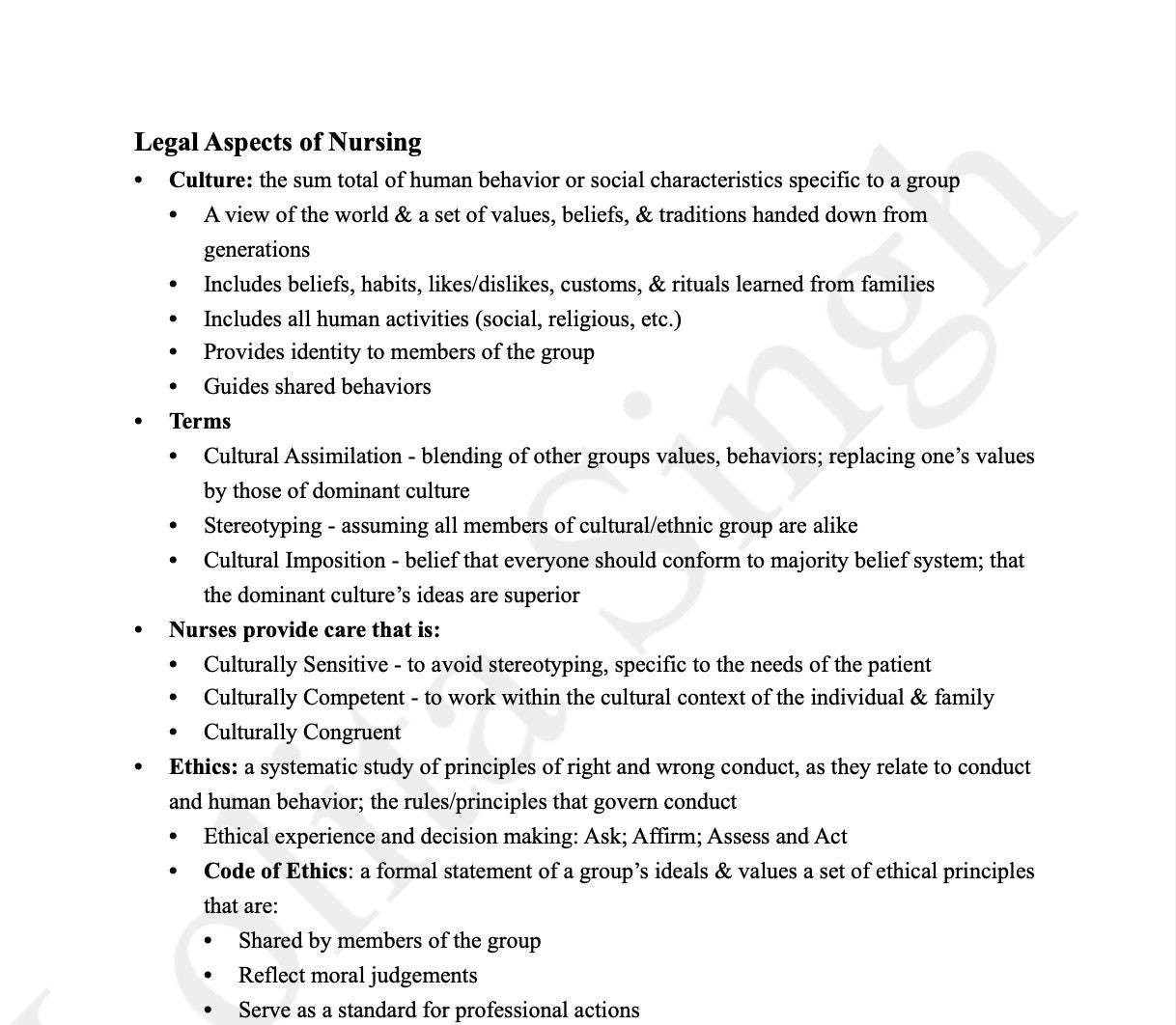 Fundamentals Nursing Notes - Kingsborough NUR 18 - Etsy