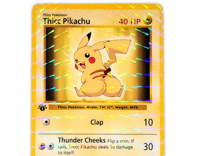 Thicc Pikachu Custom Full Holo Trading Card - Etsy