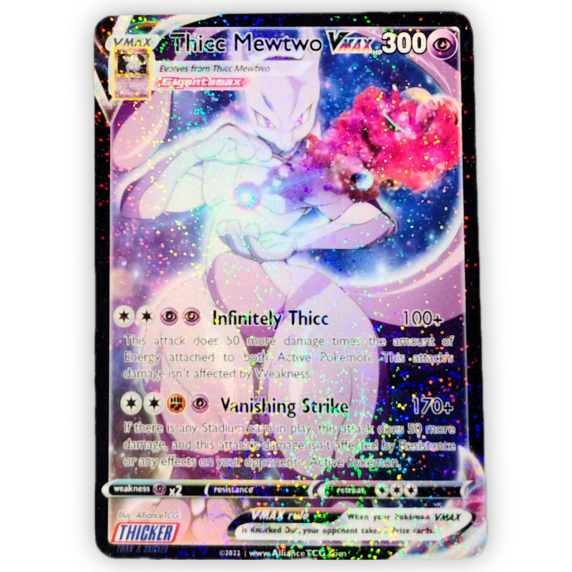 Thicc Mewtwo VMAX Full Art Holo Custom Card - Etsy Canada