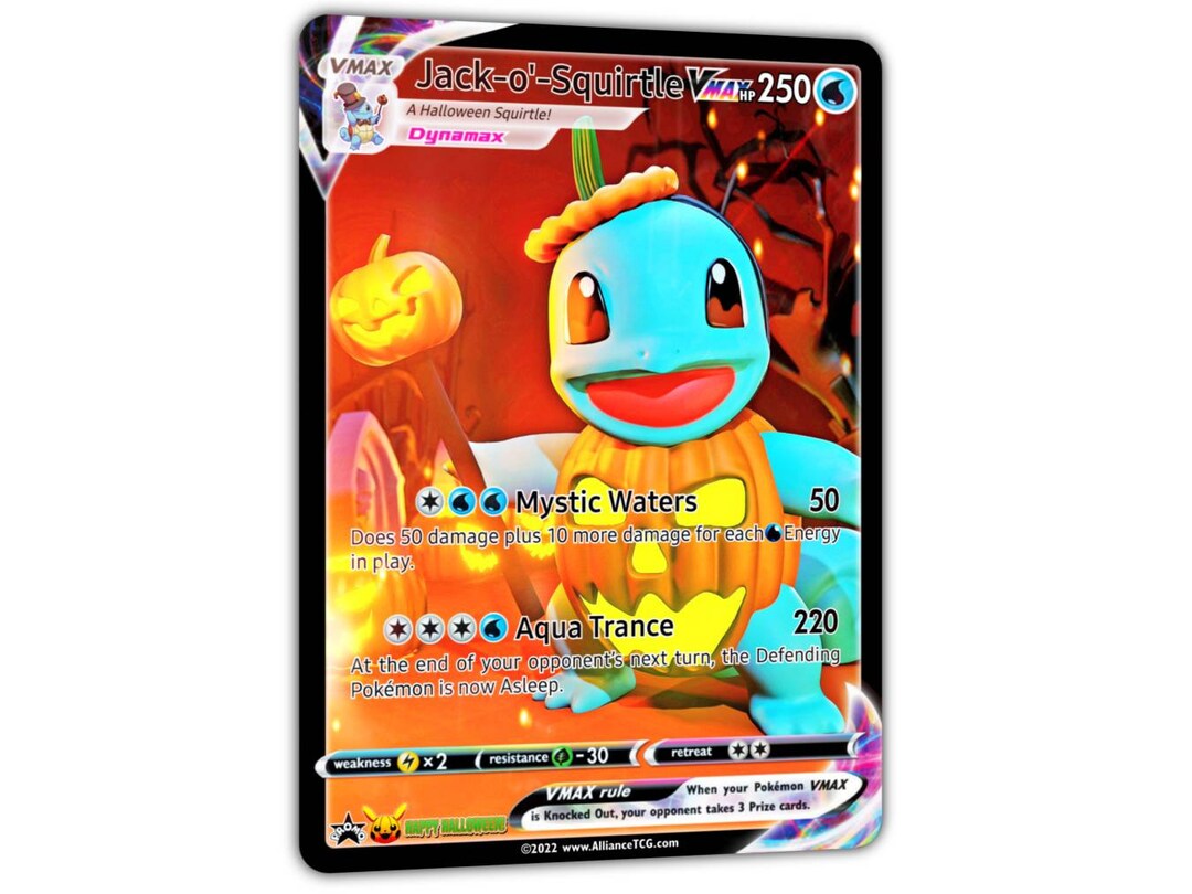 Jack-o-squirtle VMAX Full Art Holo Halloween Card - Etsy Canada