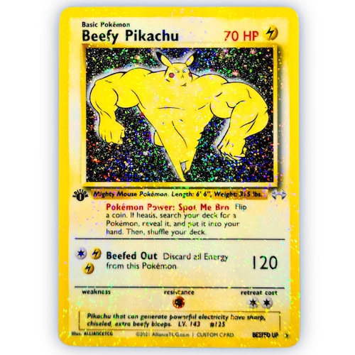 Thicc Pikachu VMAX Full Art Holo Custom Trading Card - Etsy Canada