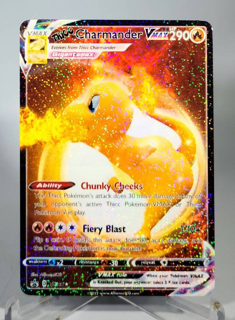 Thicc Charmander VMAX Full Art Holo Custom Trading Card - Etsy UK