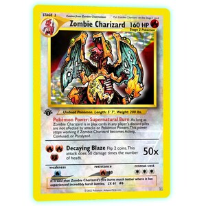 Zombie Charizard, Charmeleon & Charmander Custom Full Holo Trading ...
