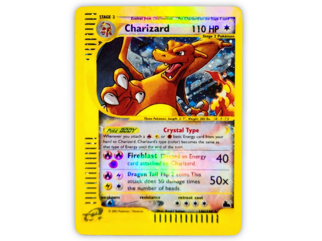 Charizard Skyridge Reverse Holo Crystal Type Proxy Card - Etsy