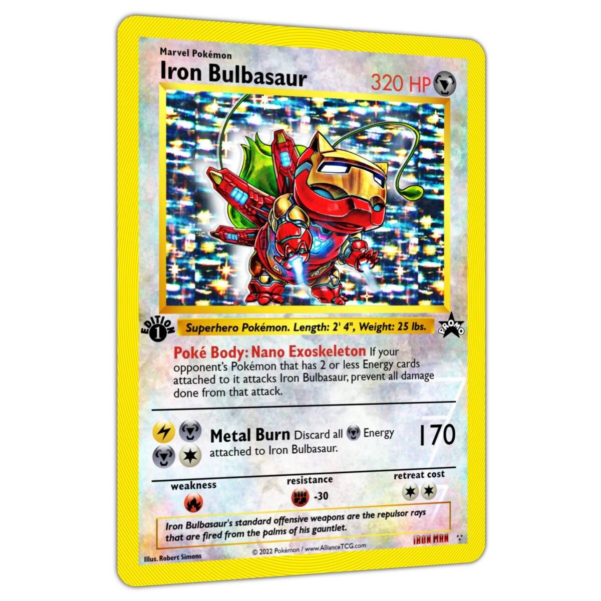 Iron Bulbasaur Full Holo Custom Bulbasaur Iron-man Crossover - Etsy