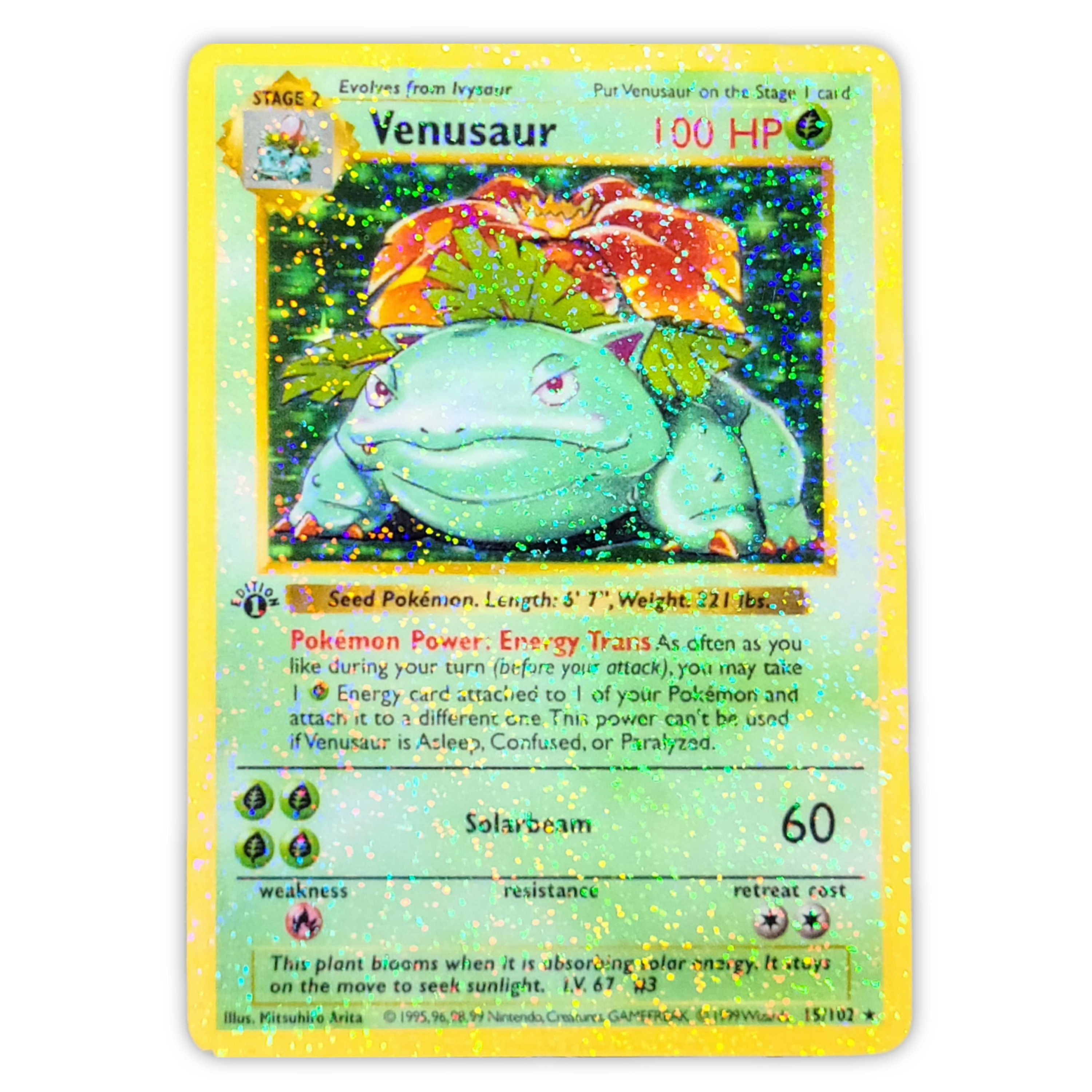 1st Edition Shadowless Venusaur 15/102 Base Set Full Holo - Etsy