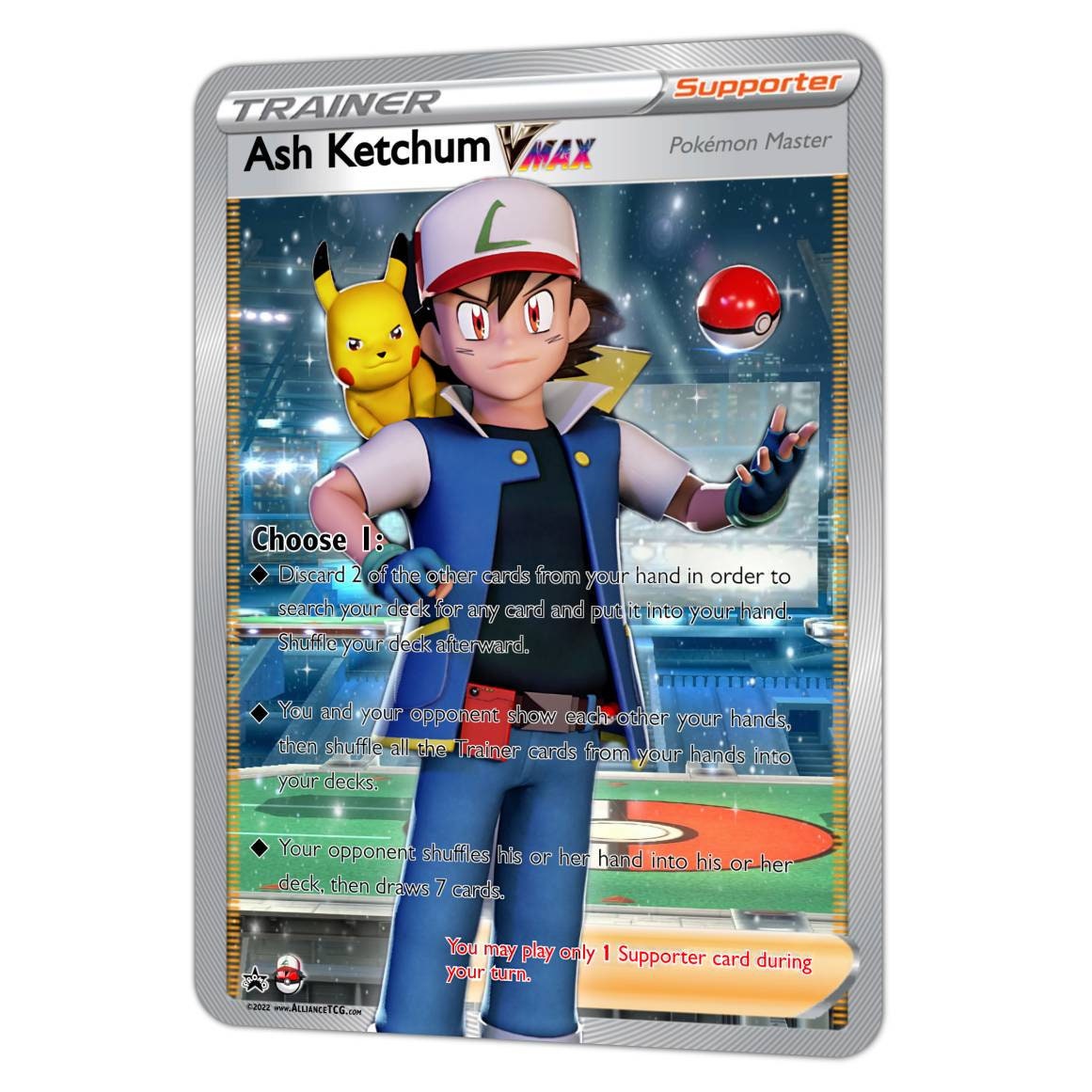 Buy Ash Ketchum VMAX Full Art Holo Custom Trainer Card Online in India ...