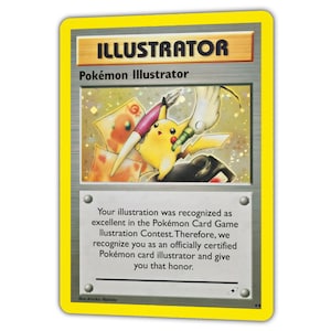 Pikachu Illustrator Custom English Version Full Holo Trading Card - Etsy