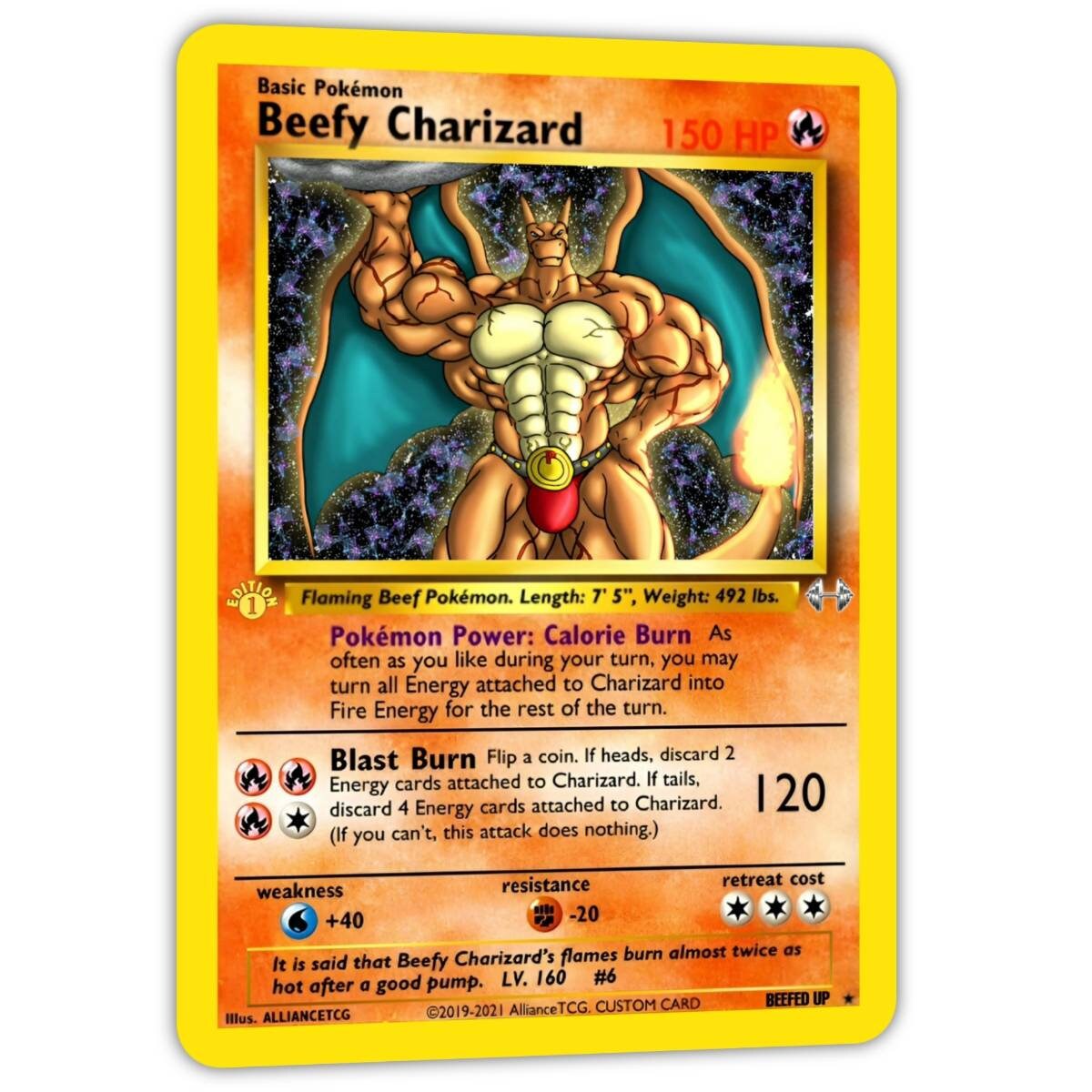 Beefy Charizard Custom Full Holo Trading Card - Etsy UK