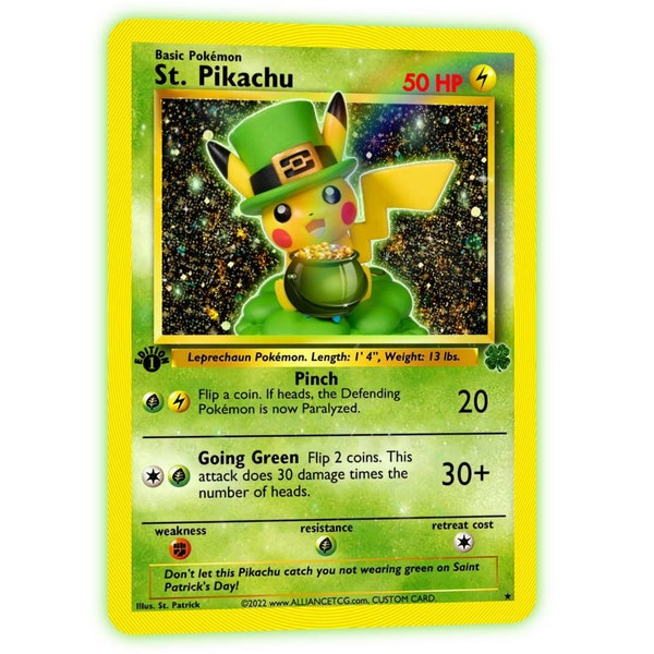 Gold Pikachu Card - Etsy