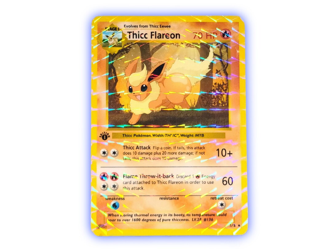 Thicc Flareon Custom Full Holo Trading Card - Etsy