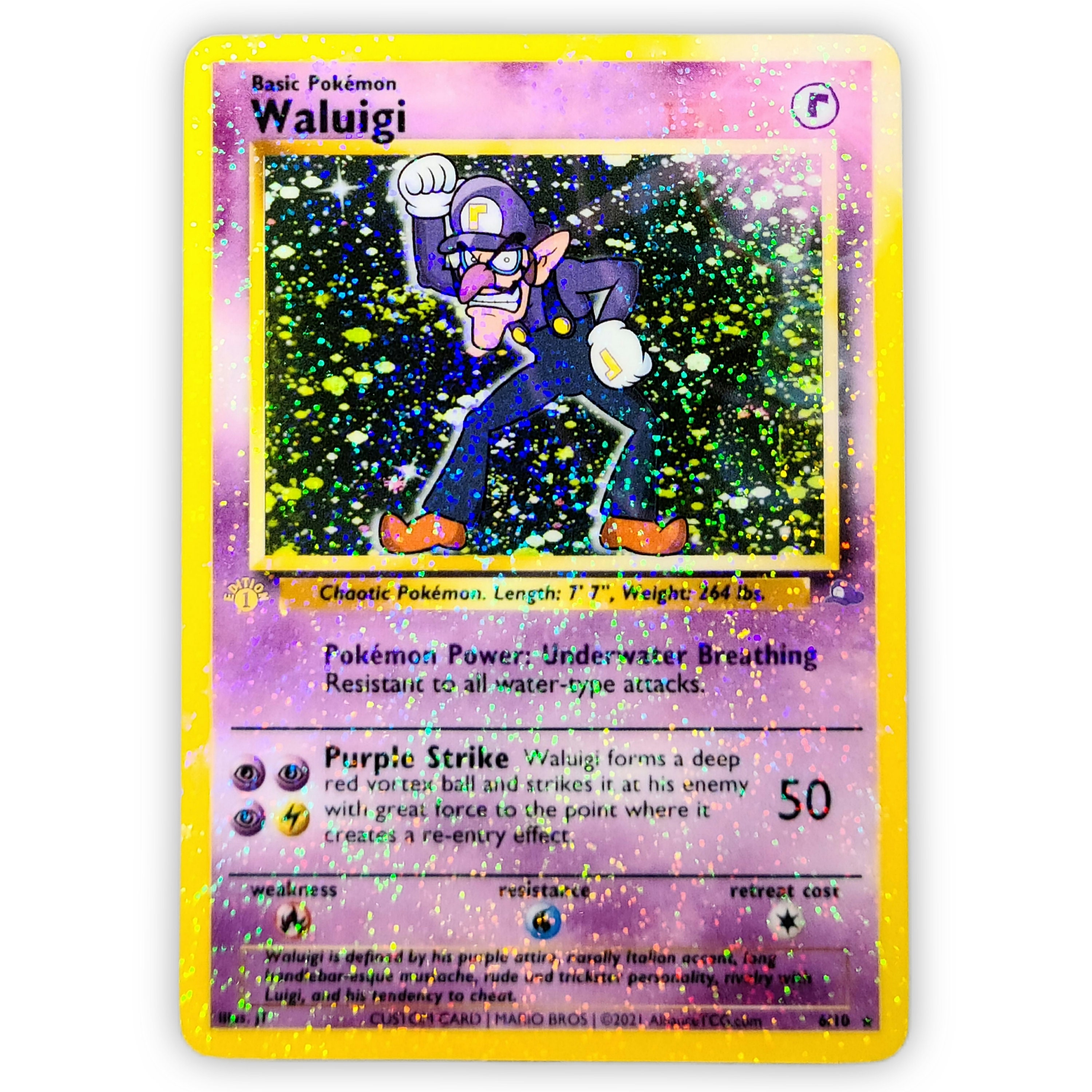 Waluigi Full Holo Custom Trading Card - Etsy
