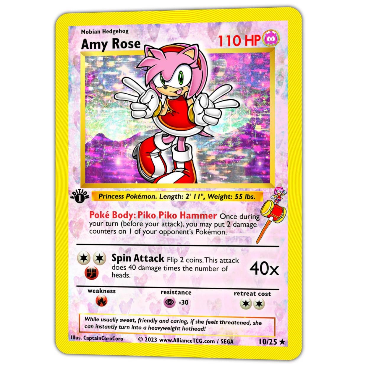 Amy Rose Full Holo Custom Sonic Crossover Card - Etsy UK