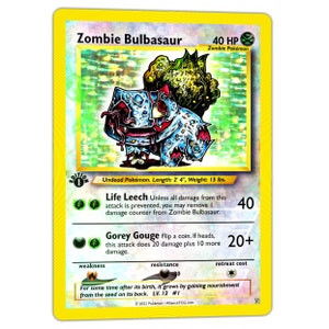Zombie Venusaur, Ivysaur & Bulbasaur Custom Full Holo Trading Cards - Etsy