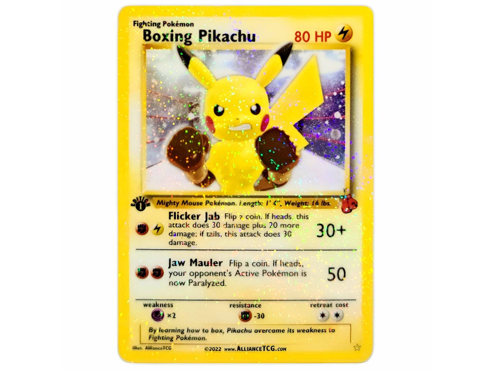 Boxing Pikachu Full Holo Custom Card | Etsy